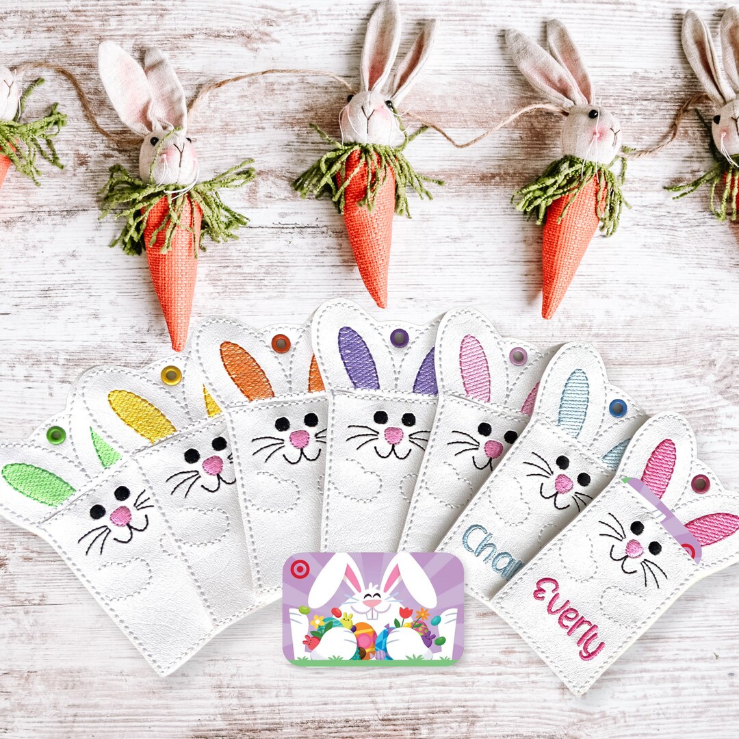 Personalized Easter Bunny Gift Card Holder, Basket Stuffer - Etsy