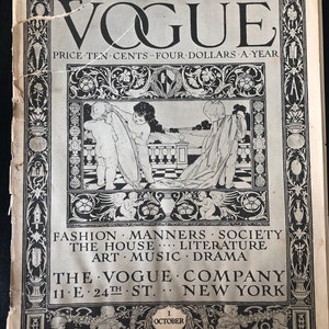 1908 VOGUE Magazine - Etsy