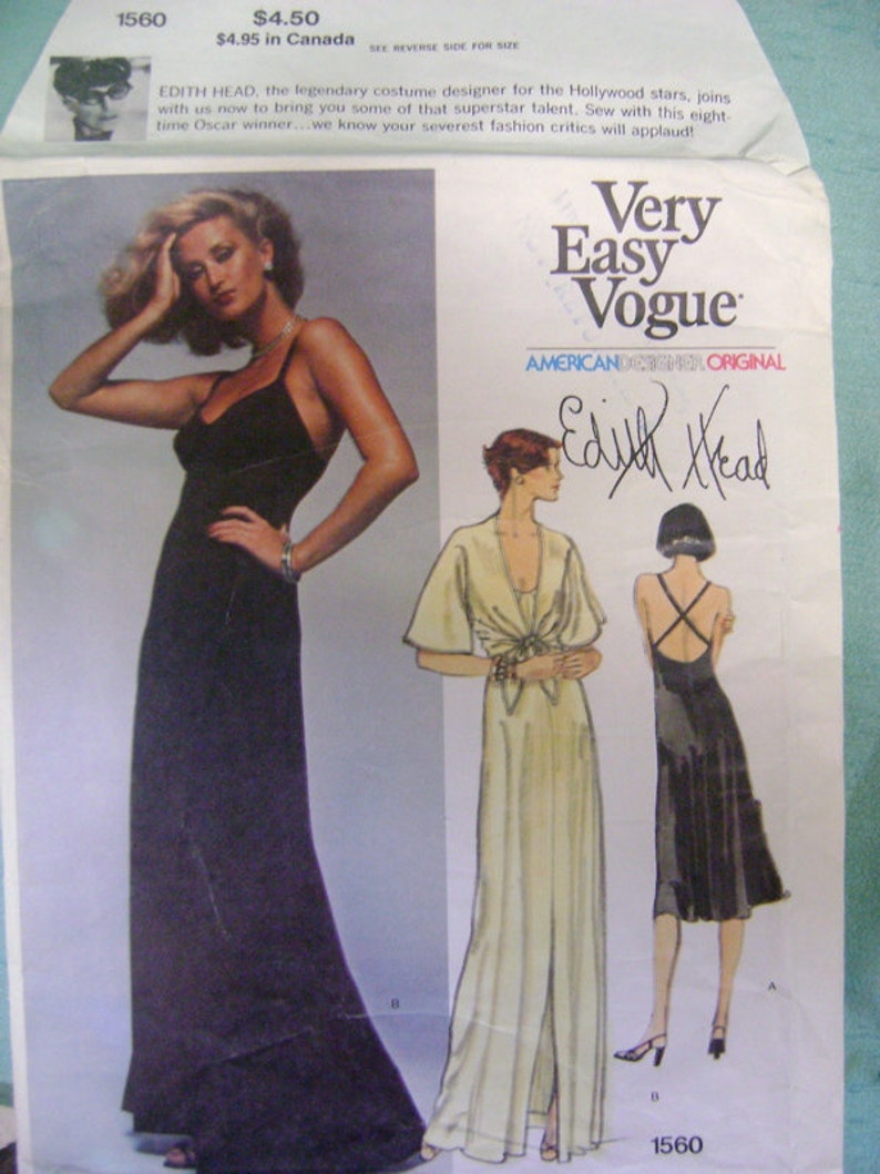 1970s Edith Head Very Easy Vogue Pattern - Etsy