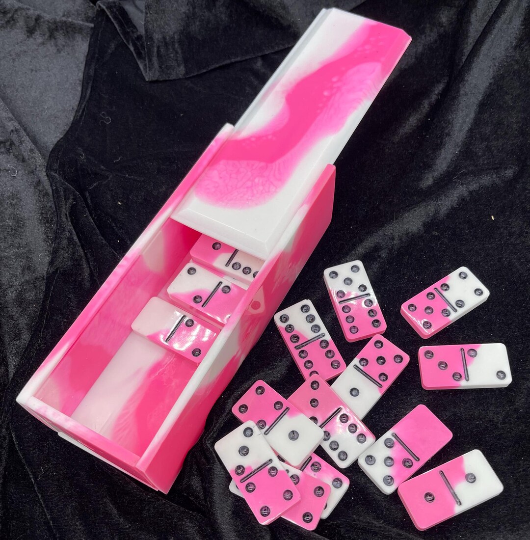 Pink Marble Domino Set Pink Marble Look Decor Decorative Games Games ...