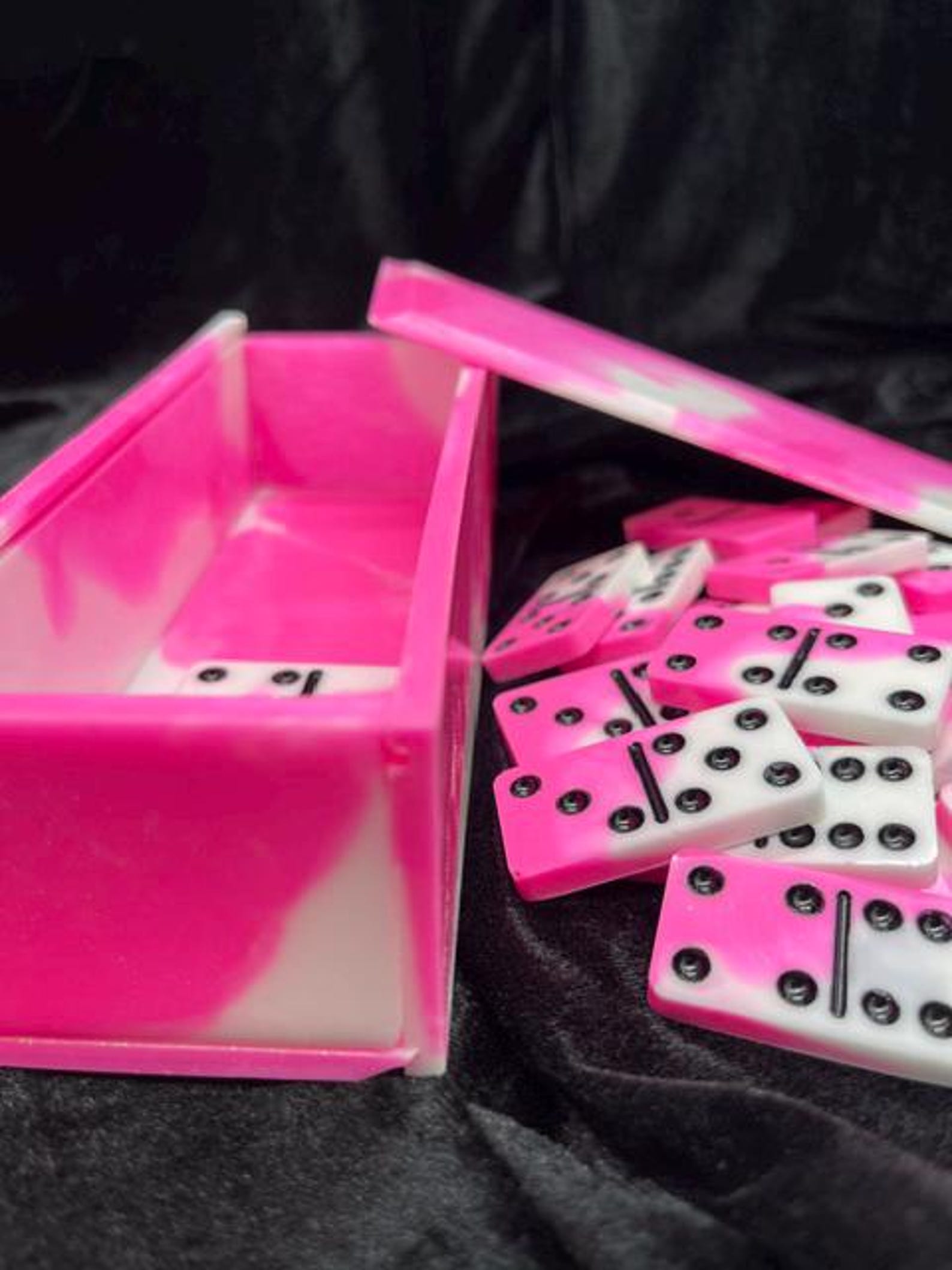 Pink Marble Domino Set Pink Marble Look Decor Decorative Games Games ...