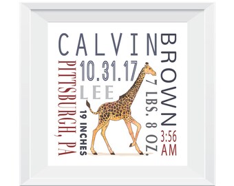 Personalized Birth Print Nursery Decor Baby Gift Birth | Etsy