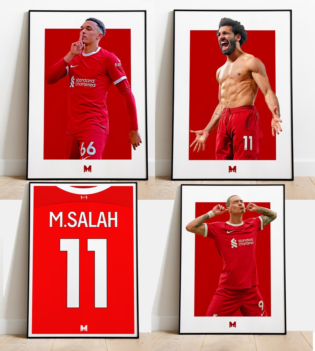 Mo Salah, Trent Alexander-arnold, Nunez Liverpool Framed Print ...