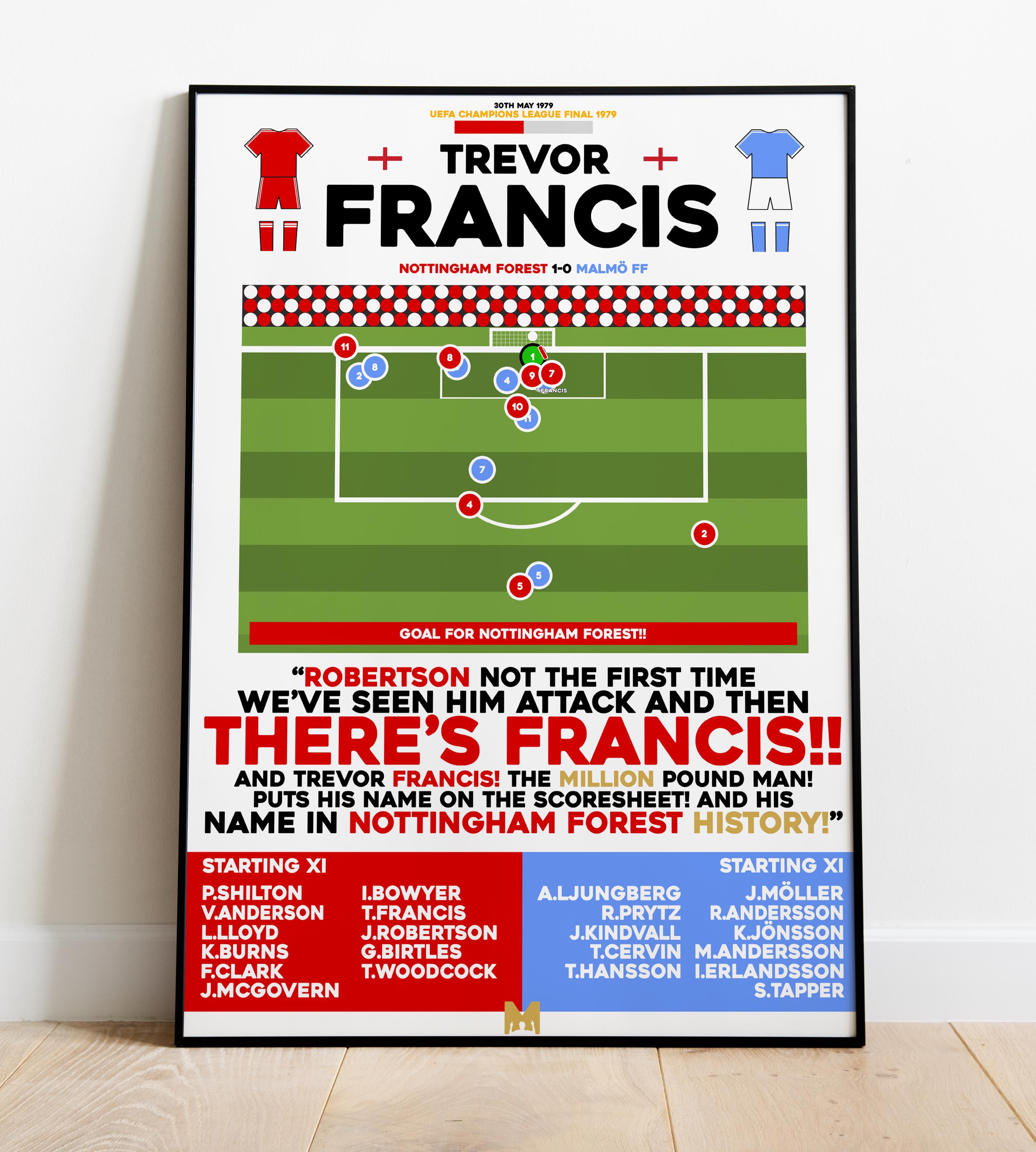 Trevor Francis V Malmo Print, Nottingham Forest Poster, Football Wall ...