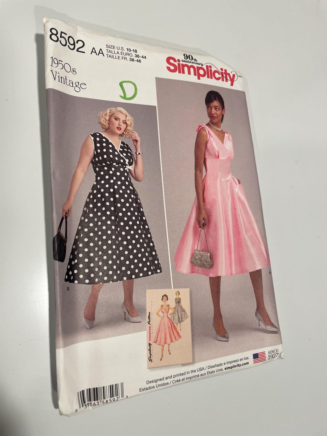 Simplicity 8592 1950s Crossover Day Dress Sleeveless With Ties and Full ...