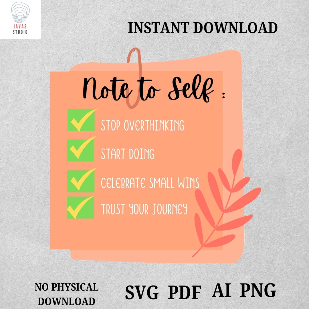 Note to Self Printable | Motivational Mental Health Art (digital ...
