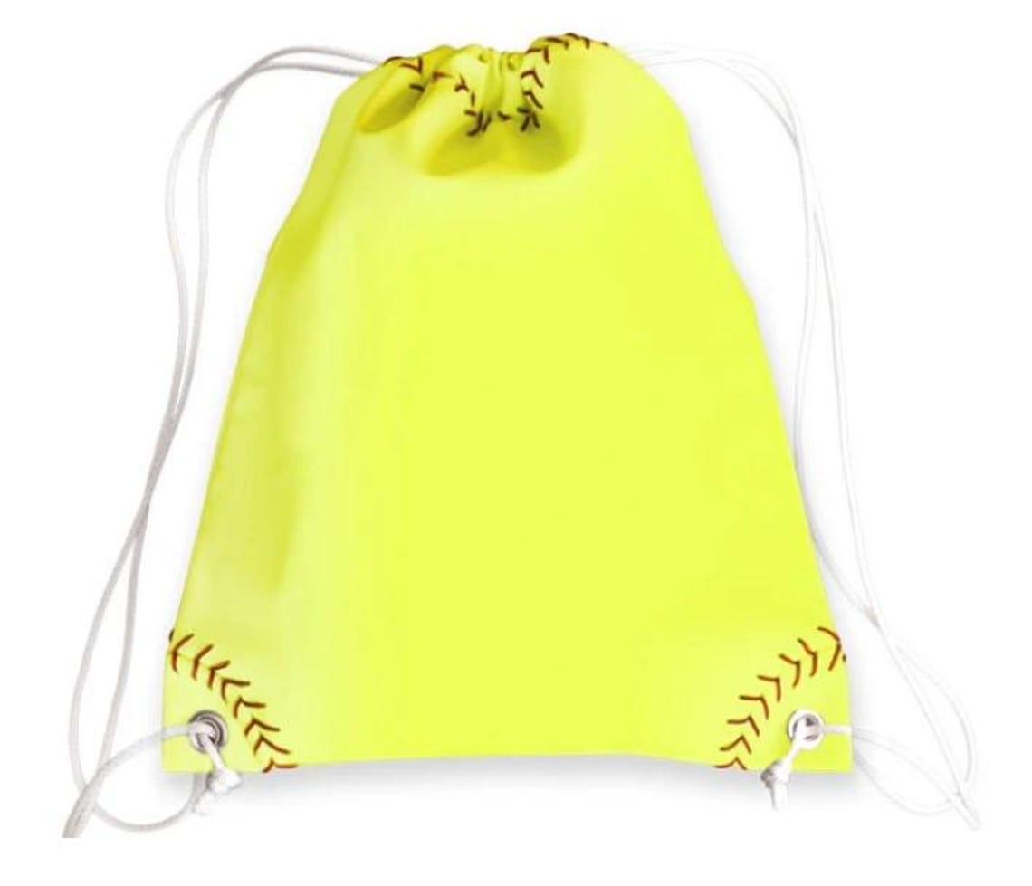 Softball Drawstring Cinch Bag - Etsy