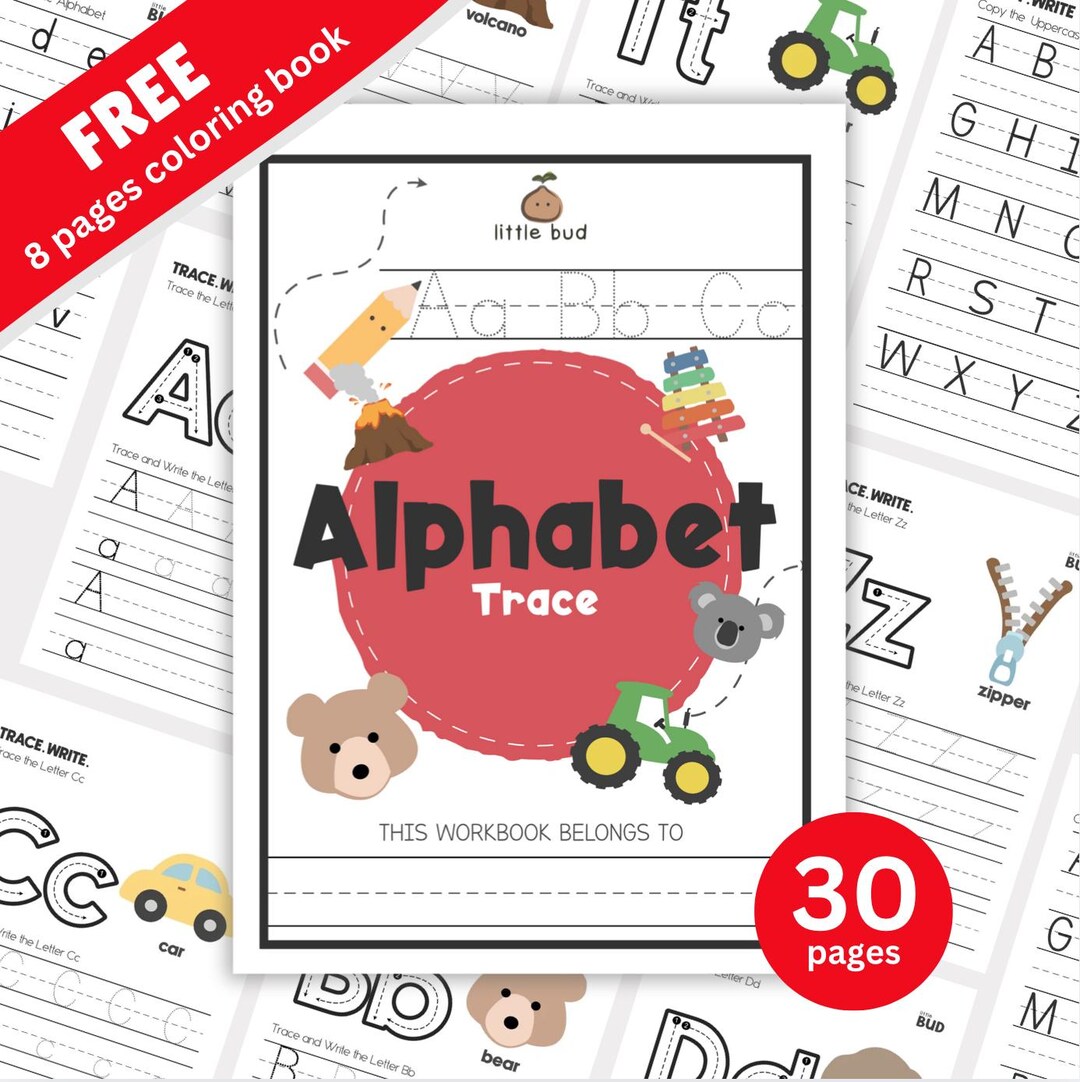 Alphabet Trace & Write Worksheets for Kids, Printable A-Z Worksheets ...