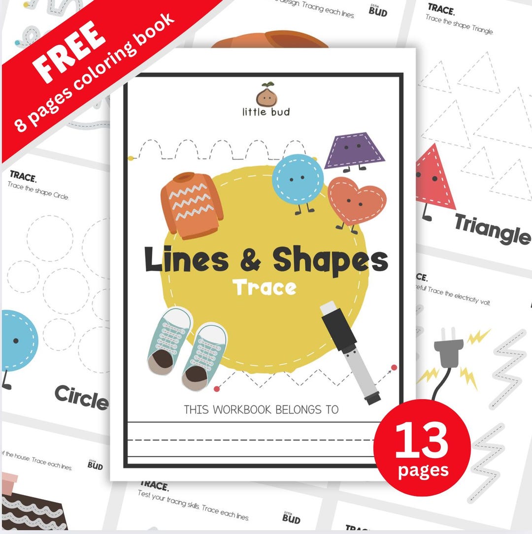 Printable Lines and Shapes Tracing Worksheets, Tracing Skills ...