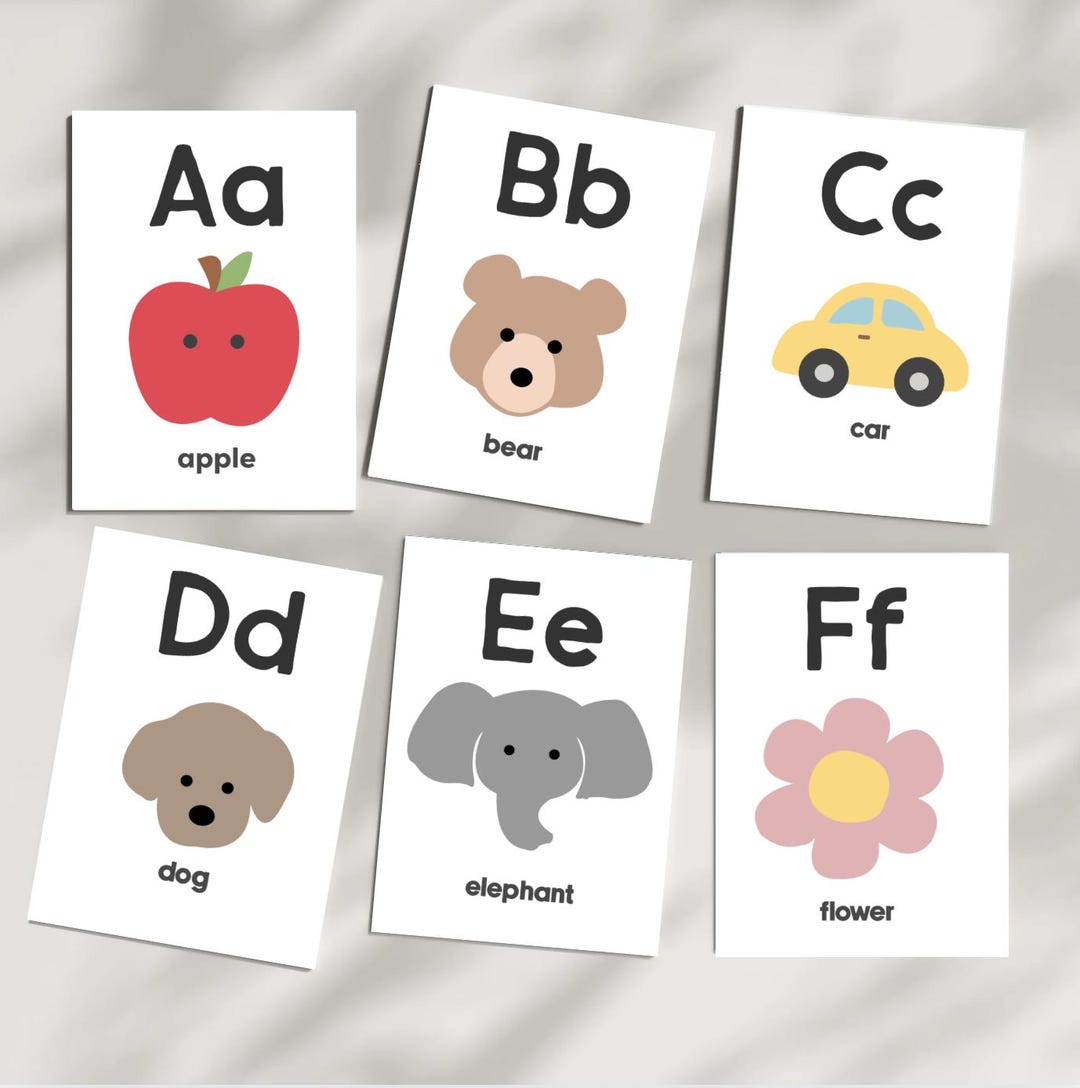 Alphabet Flash Cards, A-Z Educational Flash Cards, Educational Cards ...