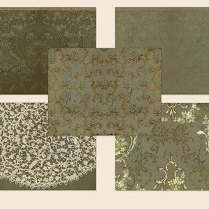 Rosered Evergreen BACKGROUND PAGES -standard Journal Patterns- Vintage ...