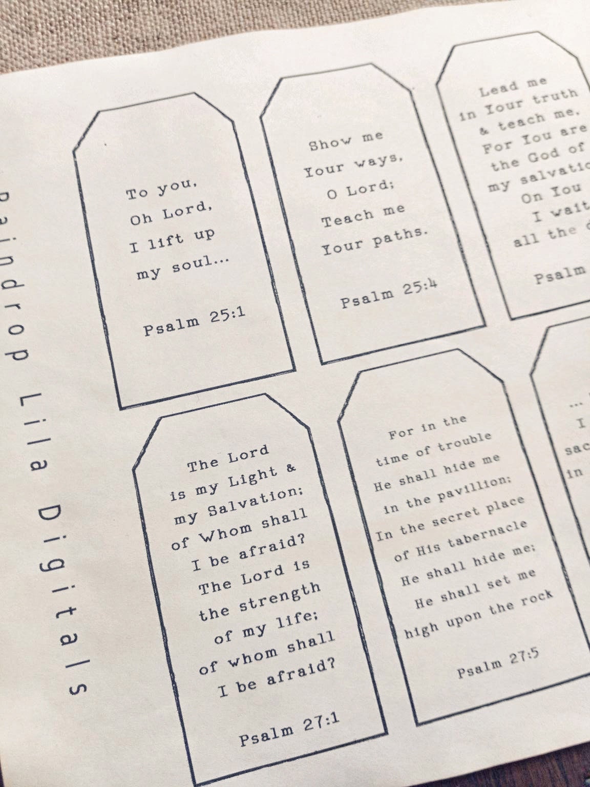 Bible Verse Tags Psalm Printable - Etsy
