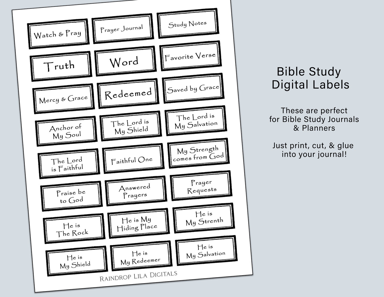 Bible Study Digital Labels 3 - Etsy
