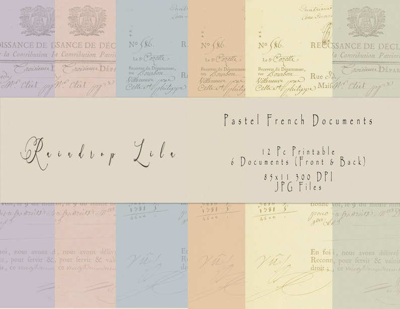 Pastel French Documents- Spring French Letters Printable - Background ...