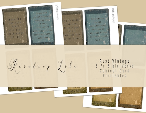 Rust Vintage Bible Verse Cabinet Cards AUTUMN FALL Printable - Etsy