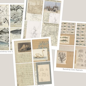 Seaside Nautical Ephemera, 33 Pc Printable, INSTANT DOWNLOAD Junk ...