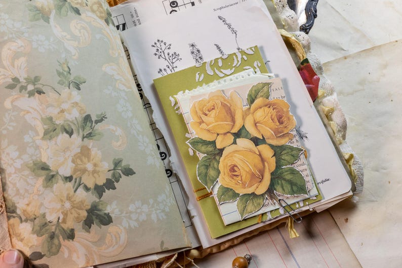 Yellow Roses Background Printable, Standard Junk Journal Kit, INSTANT ...