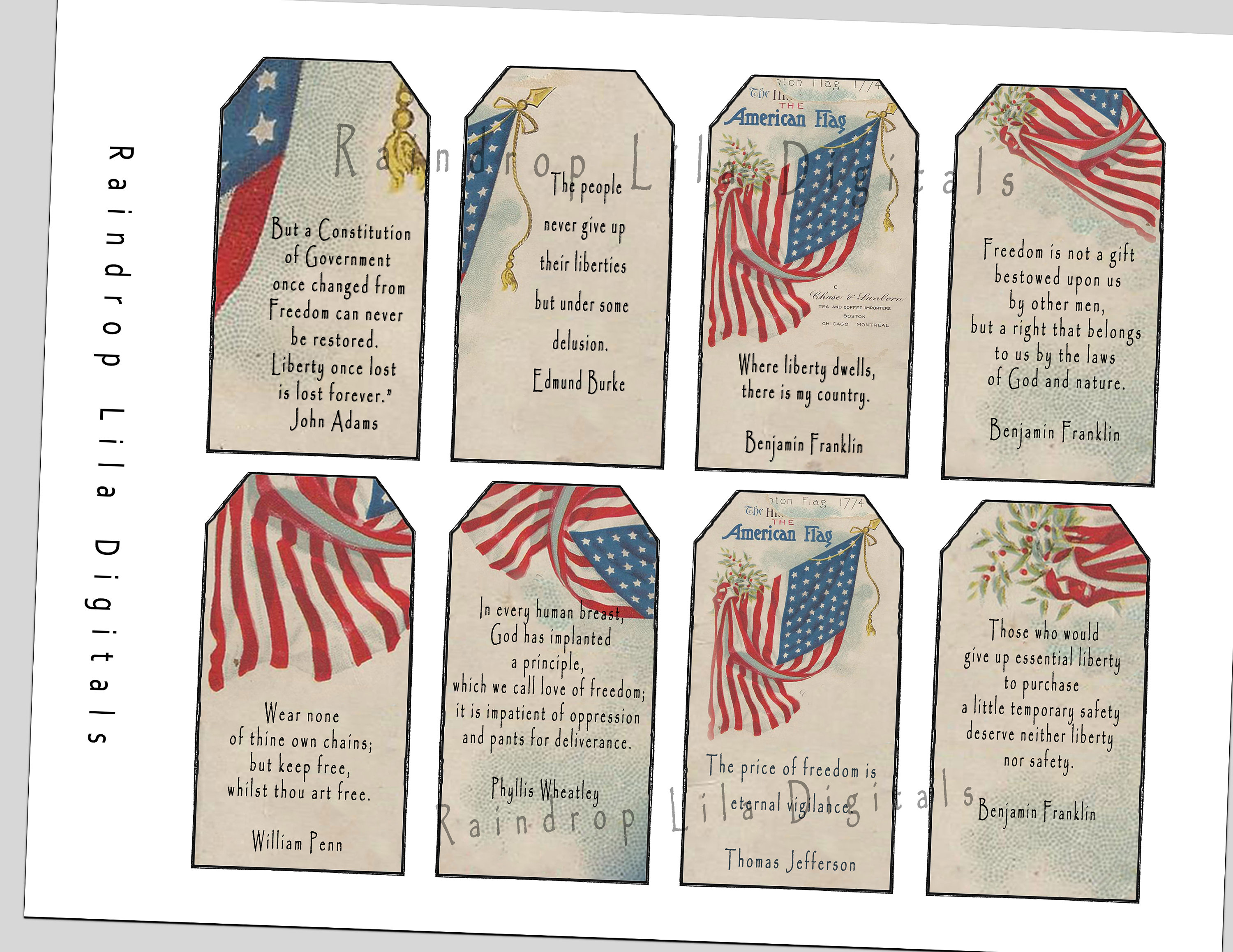 Freedom Collection Patriotic Printable Labels and Tags Kit for - Etsy