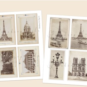 French Parisian Post Card Printable - RAINDROP LILA Collection - Junk Journal Ephemera Digital ...