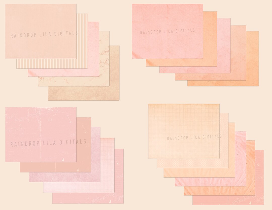 PEACHY PINK 21 Background Paper - Digital Printable -instant Download ...