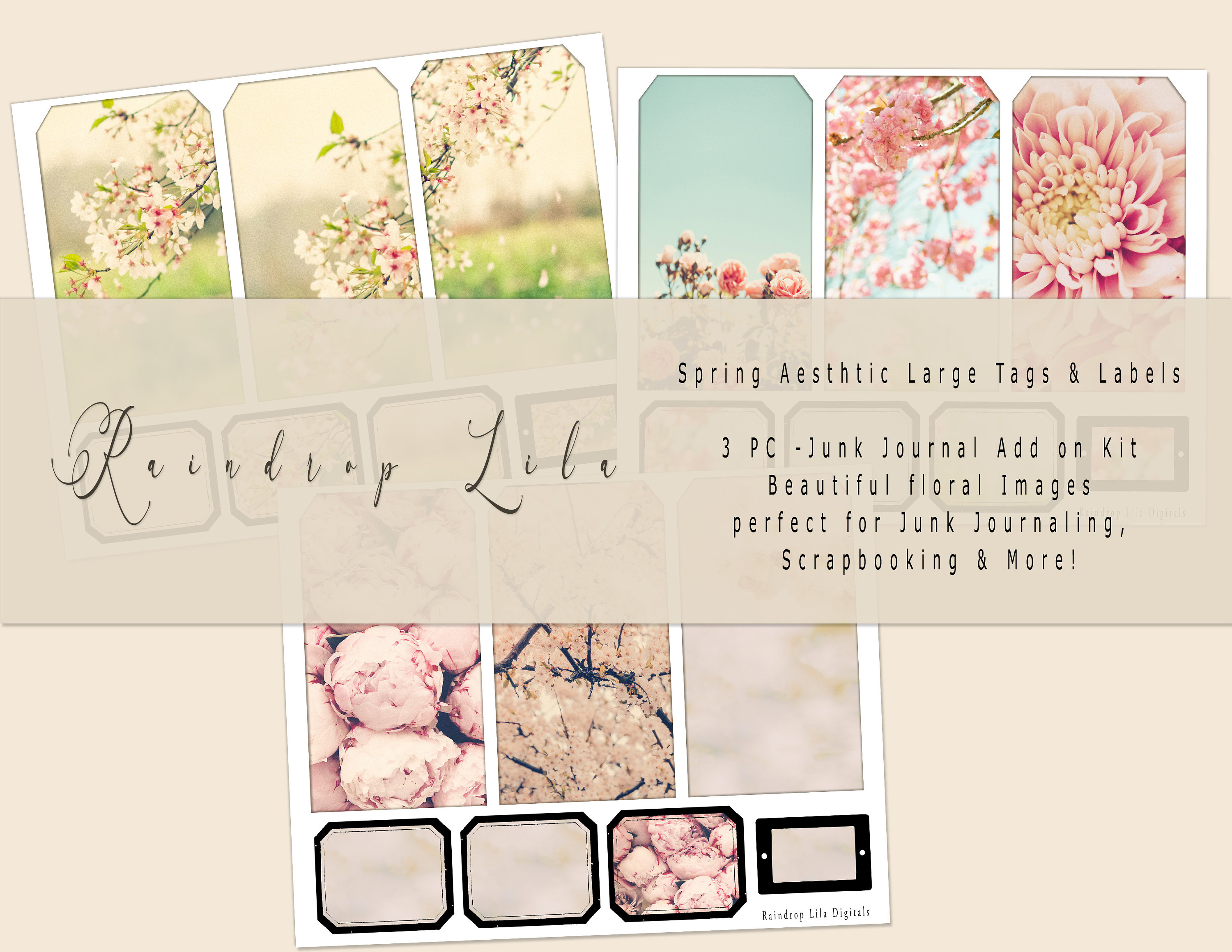 Spring Aesthetic Labels and Tags - Printable Junk Journal Add on Kit ...