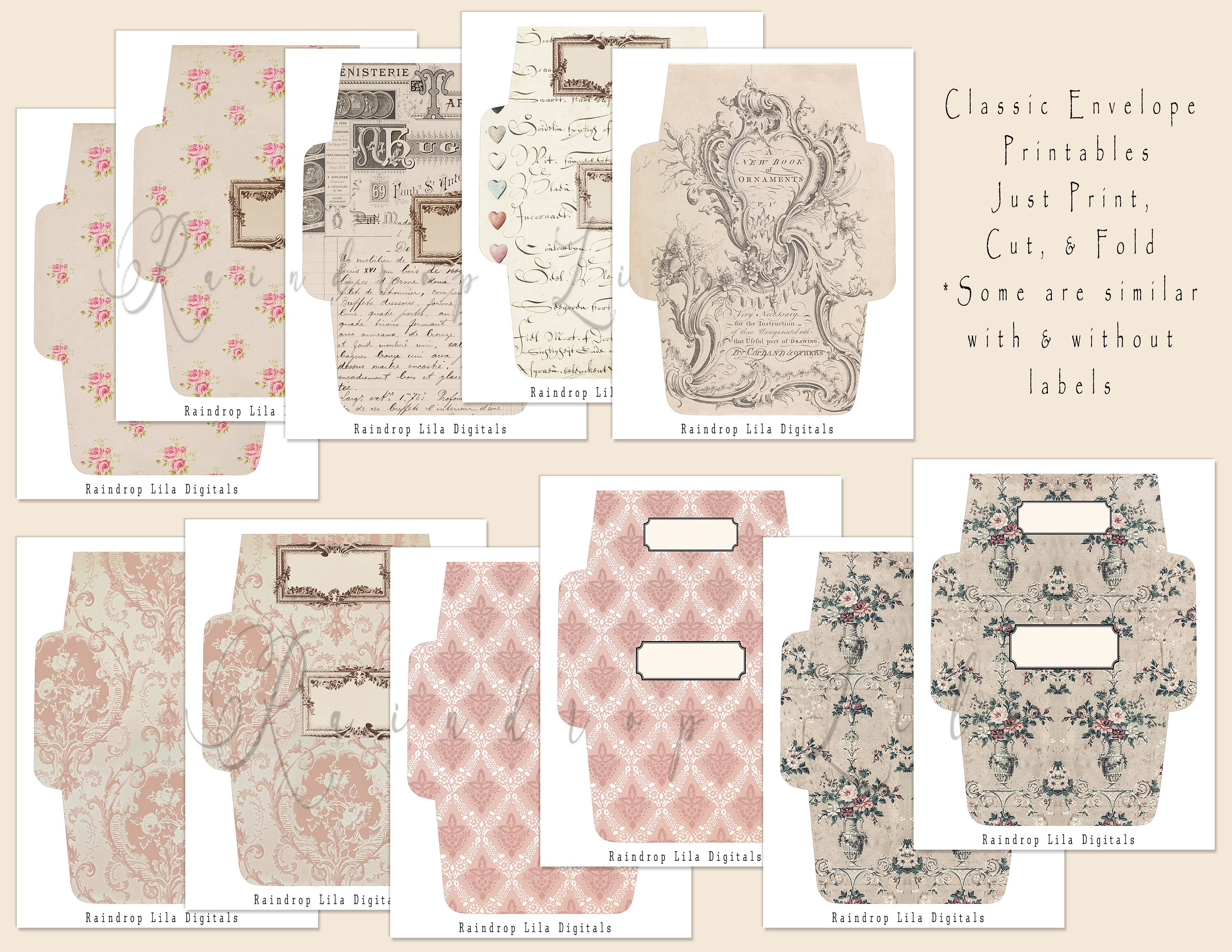 51 PC Parisian DIY Greeting Card Kit- Cards, Envelopes, Coin Envelopes ...
