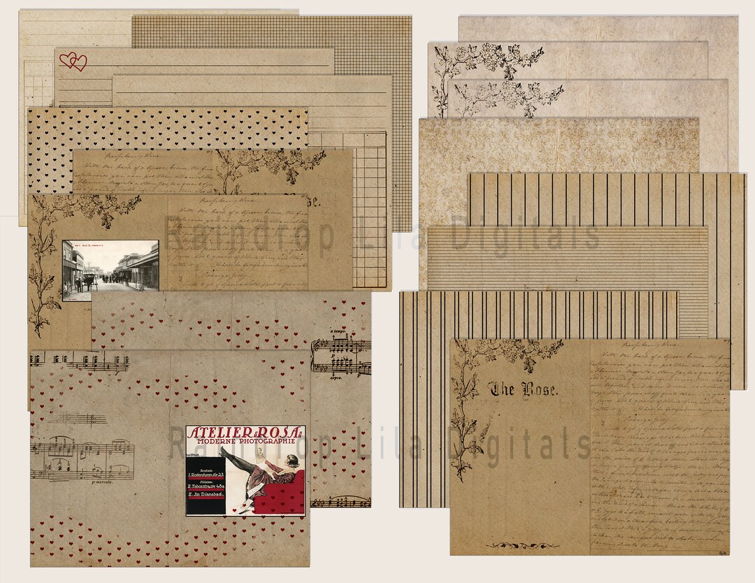 Kraft Digital Papers, Scrapbook Papers, Printable Papers, Paper ...