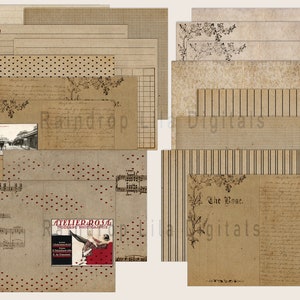 Kraft Digital Papers, Scrapbook Papers, Printable Papers, Paper ...