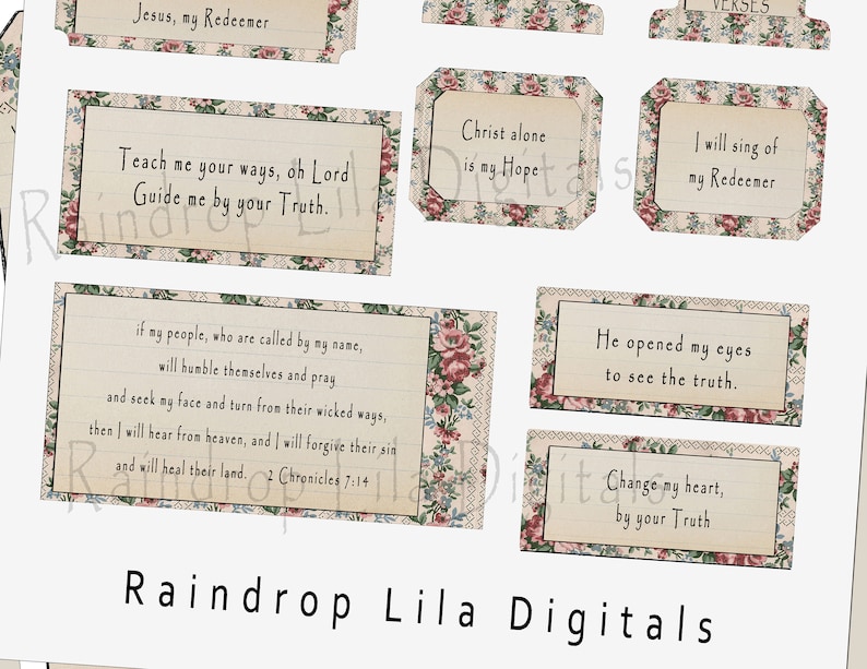 Scripture Verse Labels and Tags Printable Hannah Vintage - Etsy