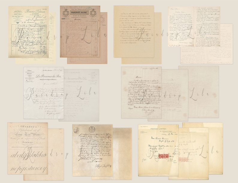 Antique & French Document Paper Printable - Background Paper and ...