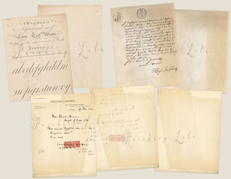 Antique & French Document Paper Printable - Background Paper and ...
