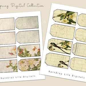 Spring Digital Printable Tags - Etsy