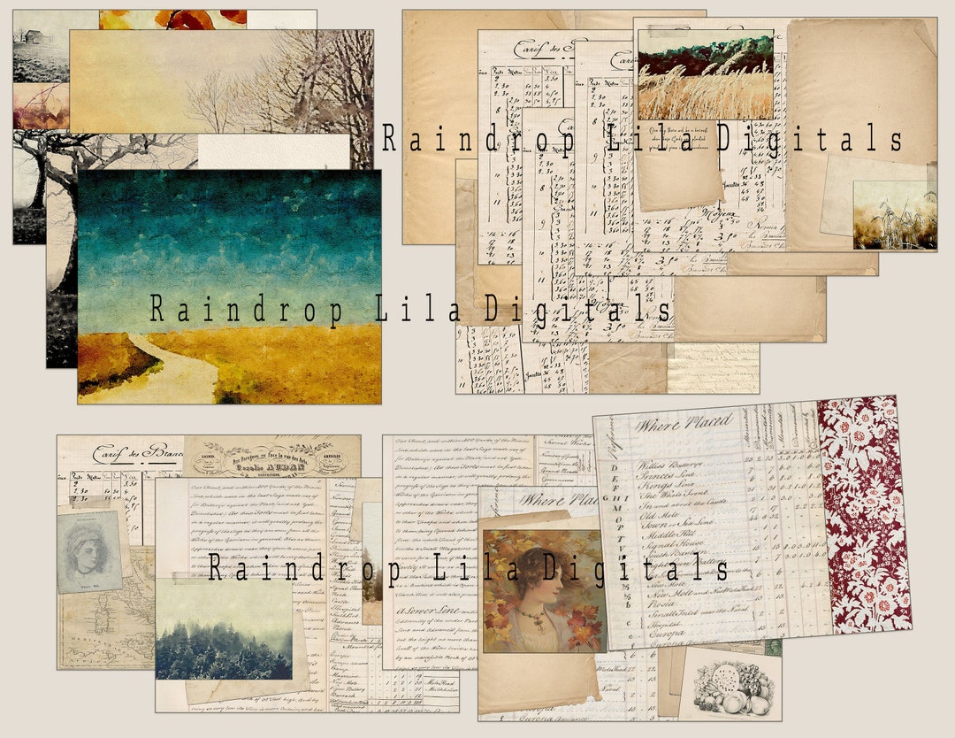NATURE Art Digital Paper Layout for Junk Journaling and Planners - Etsy