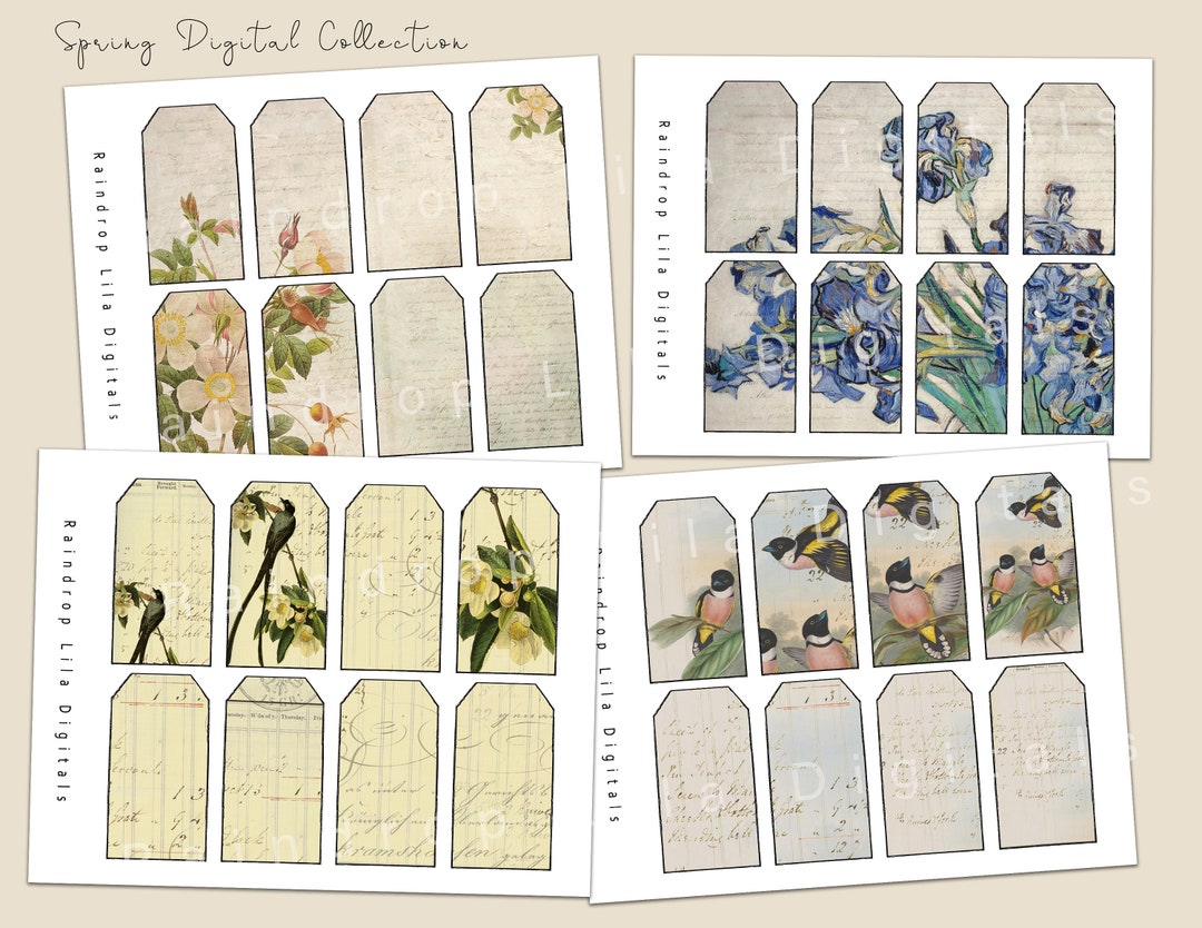 Spring Digital Printable Tags - Etsy