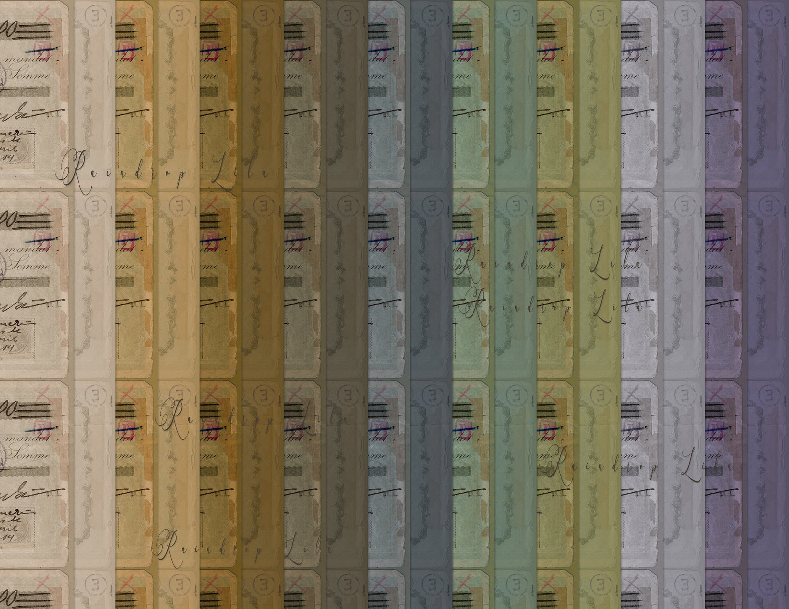 Vintage French Checks 19 Pc Colorful Antique Document - Etsy