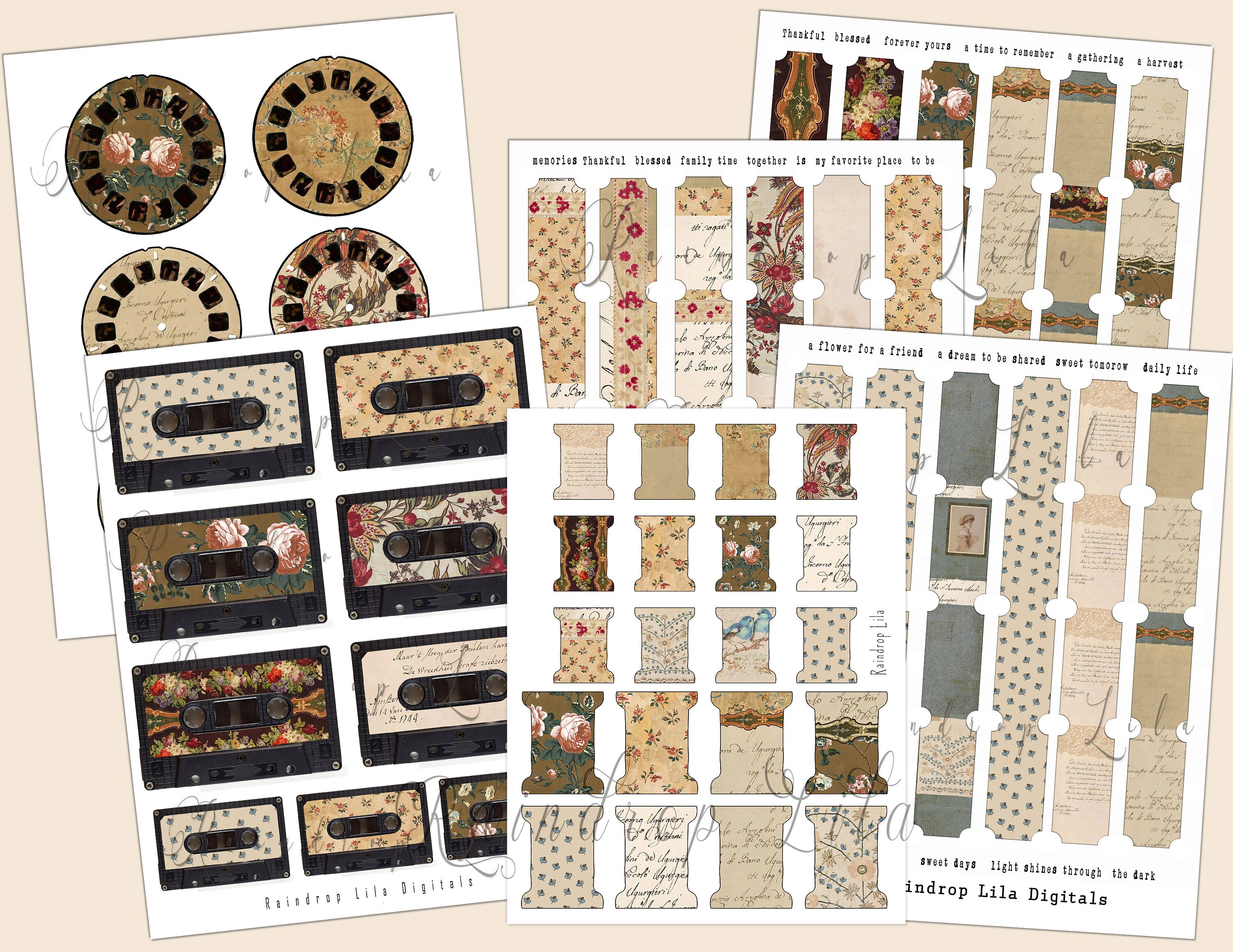 Charlotte EPHEMERA Printable Viewfinder Cassette Tapes - Etsy