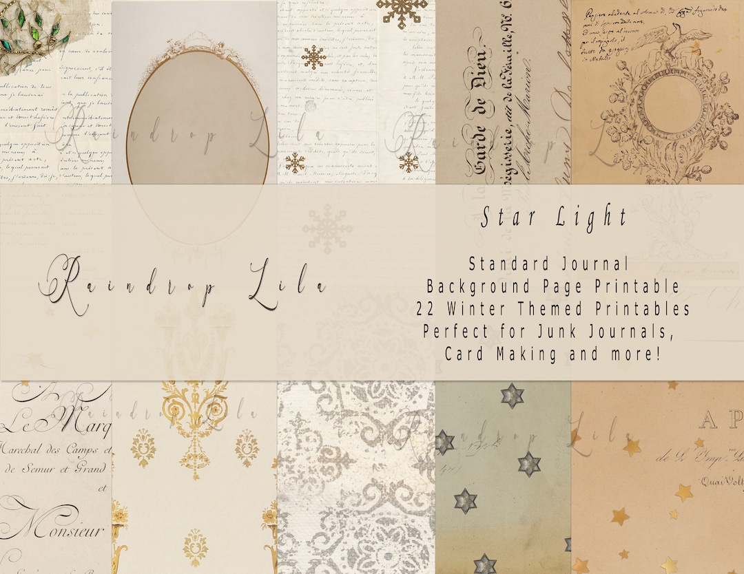 Starlight Standard Journal Background Printable - Vintage Journal Printable Collection ...