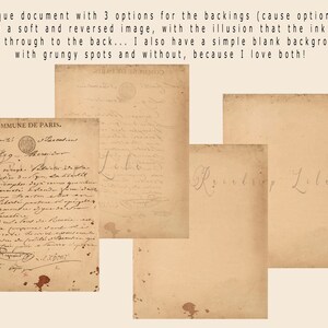 French and Antique Documents N121 Printable - Background Paper and ...