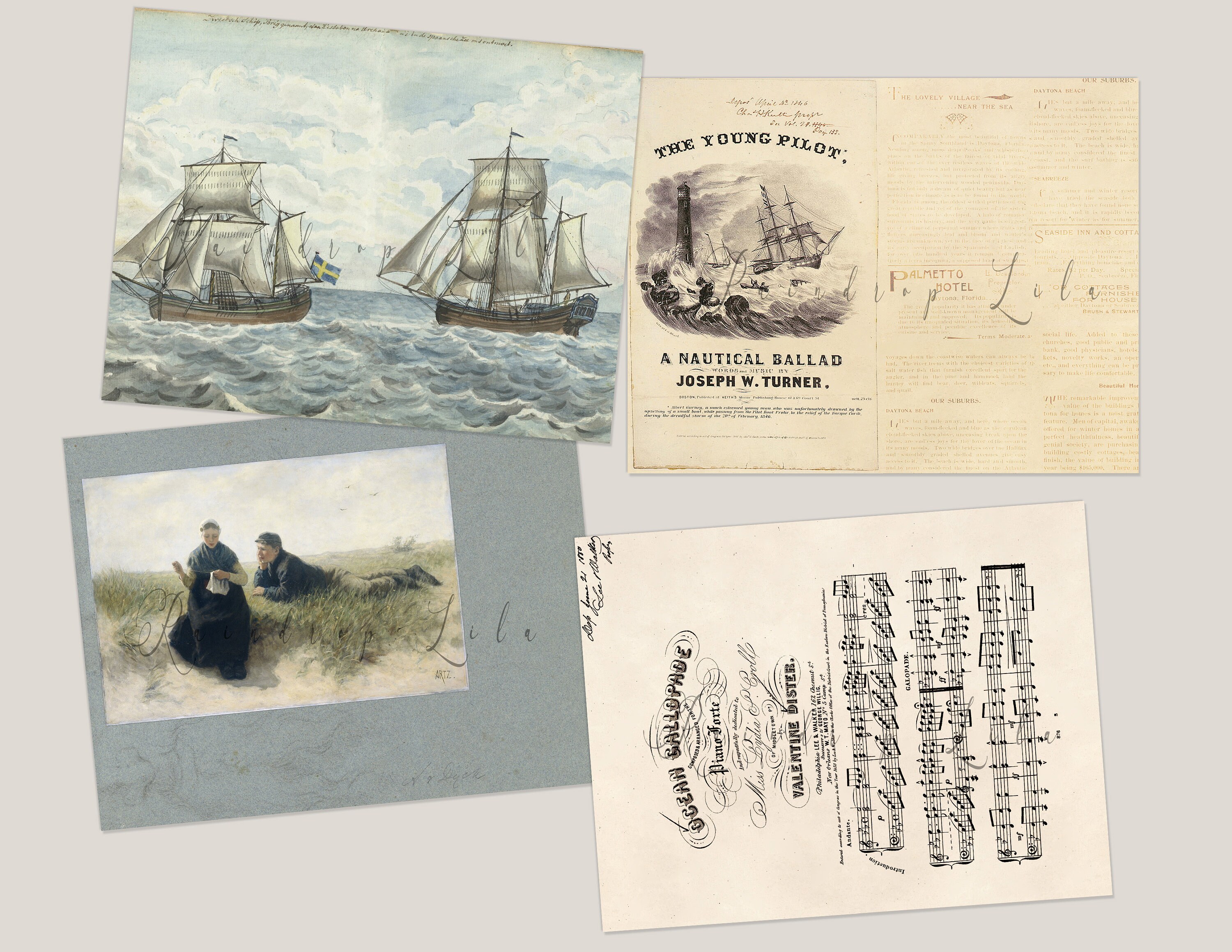 Seaside Nautical II 23 Pc Printable Layouts INSTANT DOWNLOAD - Etsy