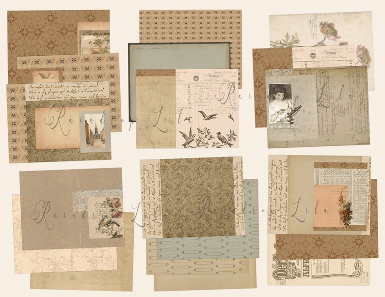 Junk Journal Printable Layouts SWEET TOMORROW Raindrop - Etsy