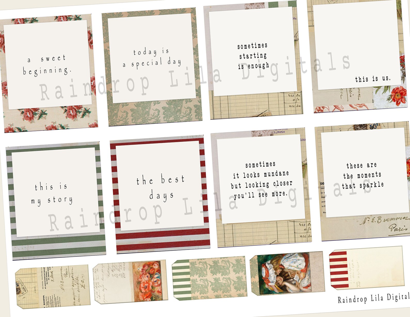 Rosie's Sentiments Instant Photo Printable JOURNALING - Etsy