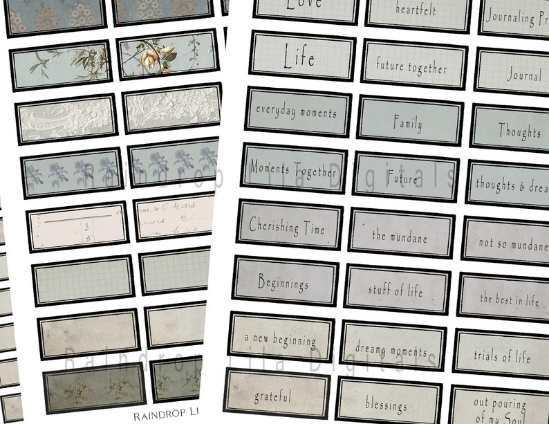Camille Digital Printable Journaling Prompt Labels for Junk Journals - Etsy