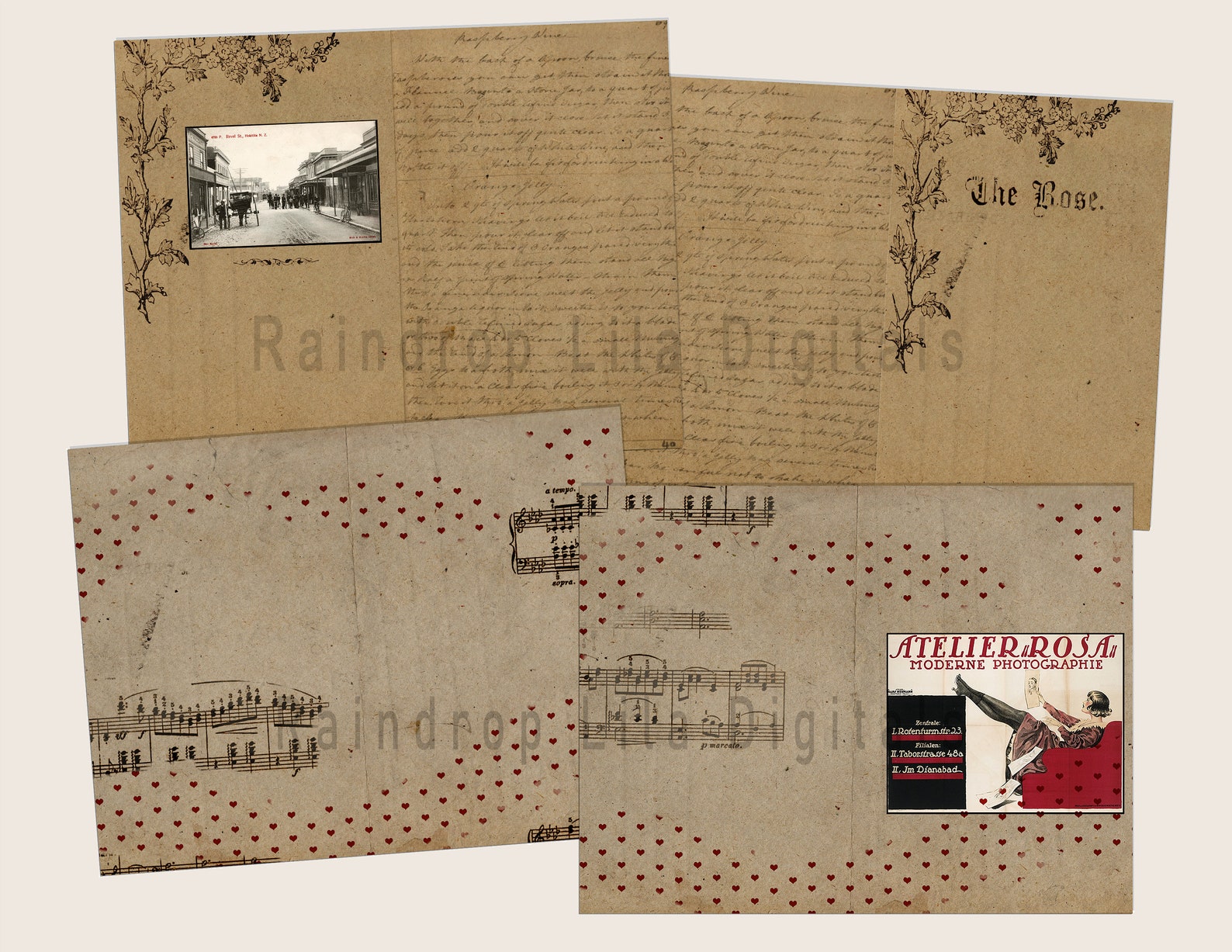 Kraft Digital Papers, Scrapbook Papers, Printable Papers, Paper ...