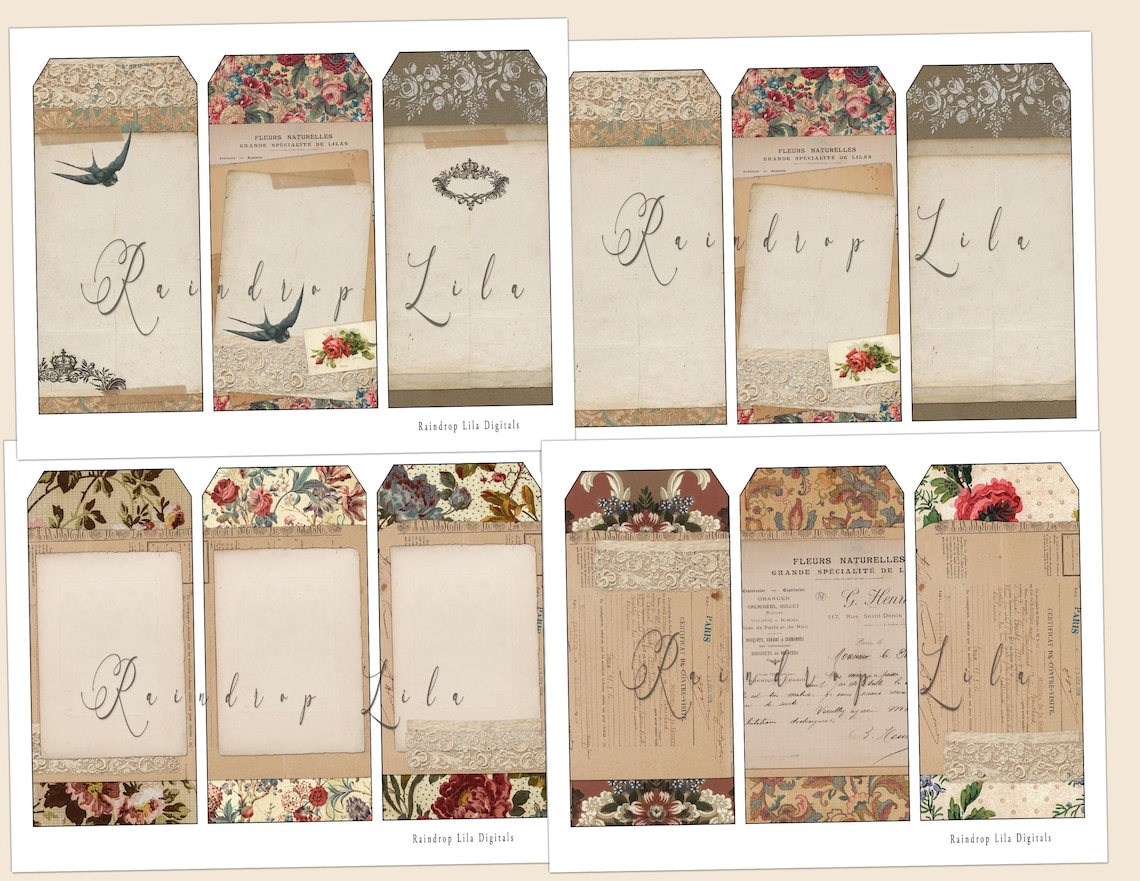 Cornelia's Garden Tag Printable, INSTANT DOWNLOAD, Raindrop Lila ...