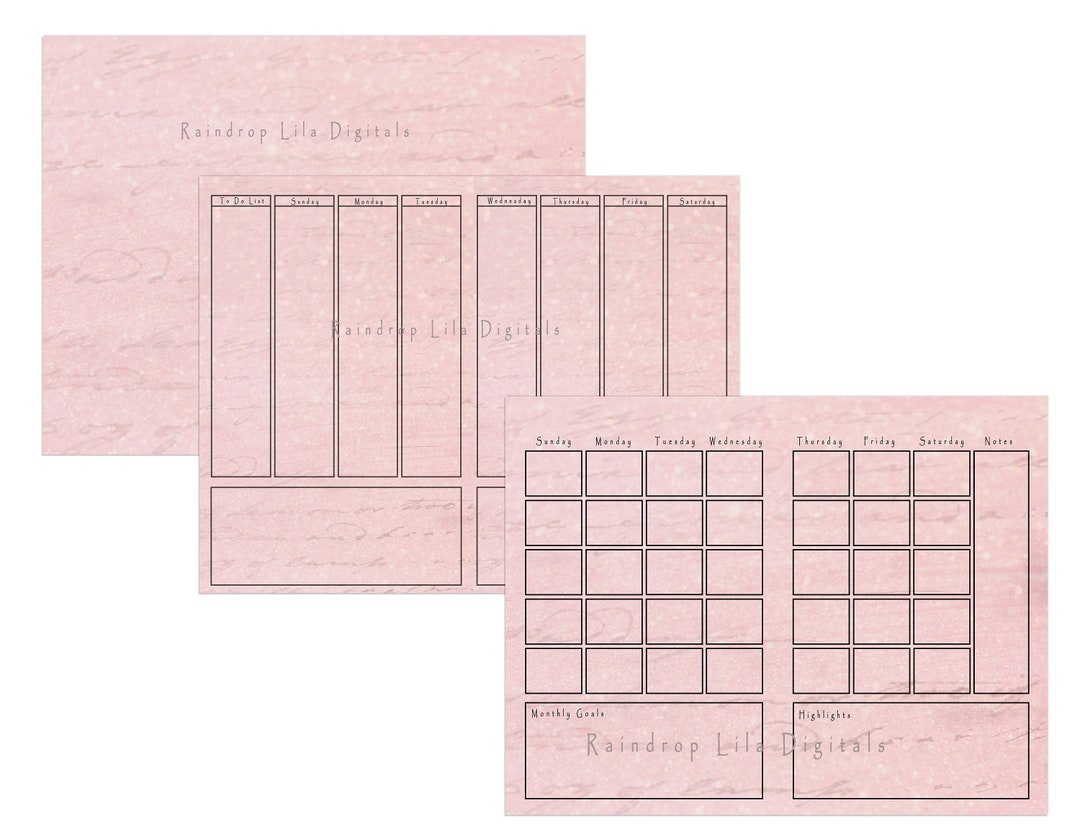 DIY Pink Planner Printables - Etsy