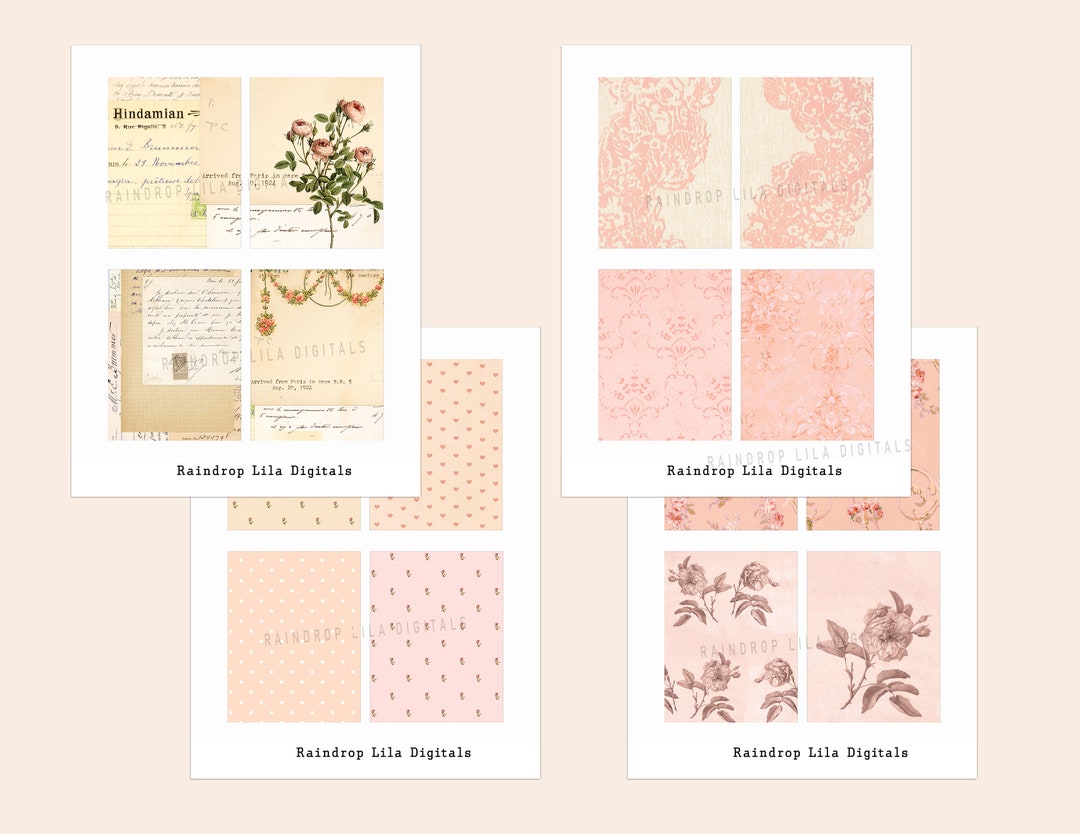 Peachy Pink Journaling Cards - PRINTABLE Digital Kit - Etsy