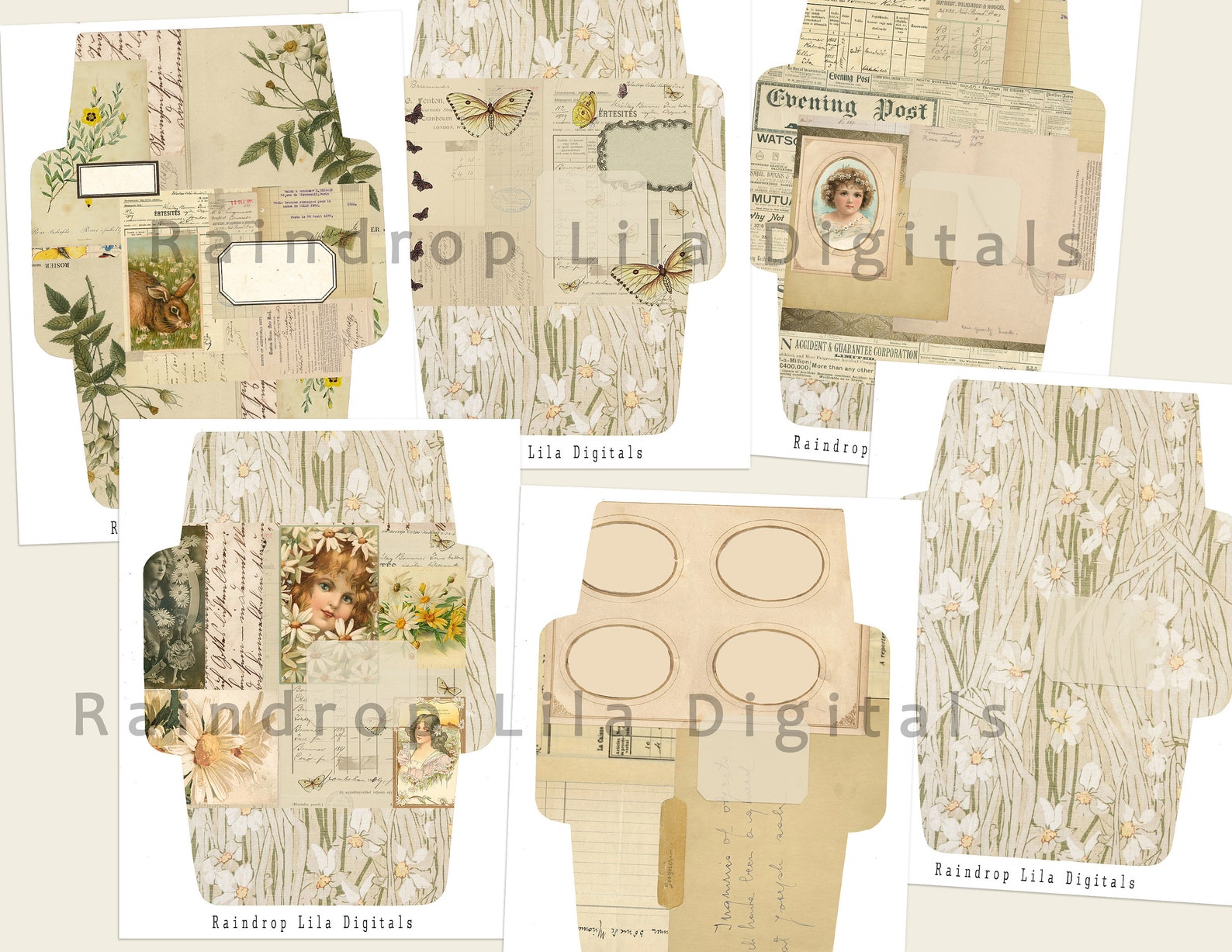 Daisy Ephemera ADD ON Collection - SPRING - Digital Printable for Junk ...
