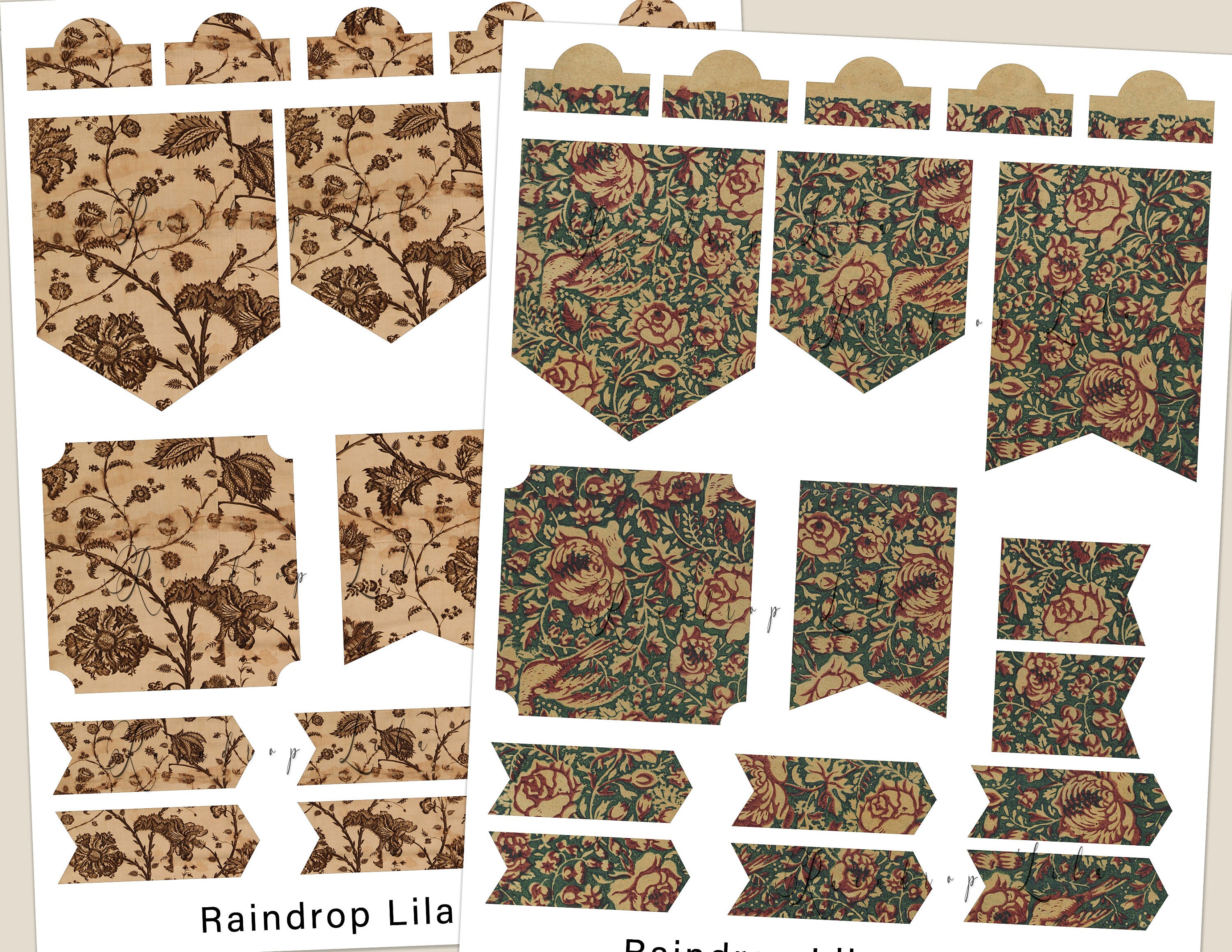 Printable Art Add On 5 Pc-printable-elements Tabs Tuck - Etsy