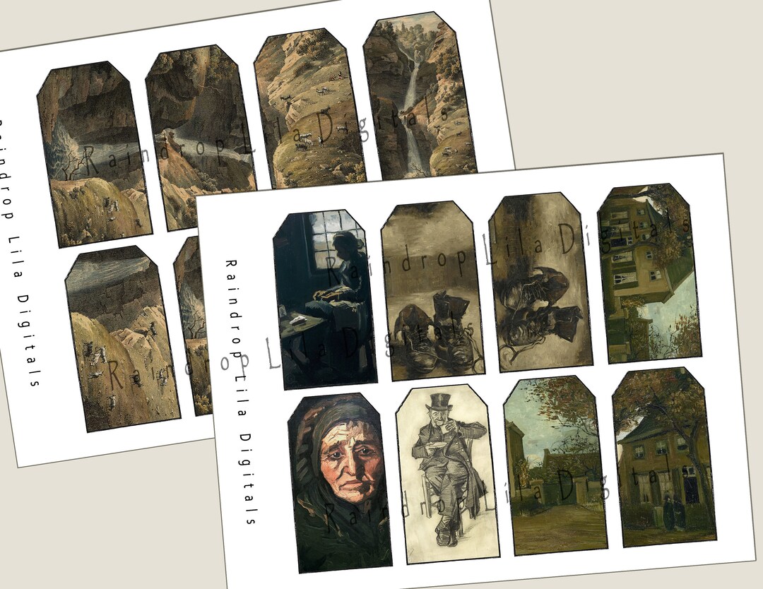 Vintage Art Tags Printable - Etsy