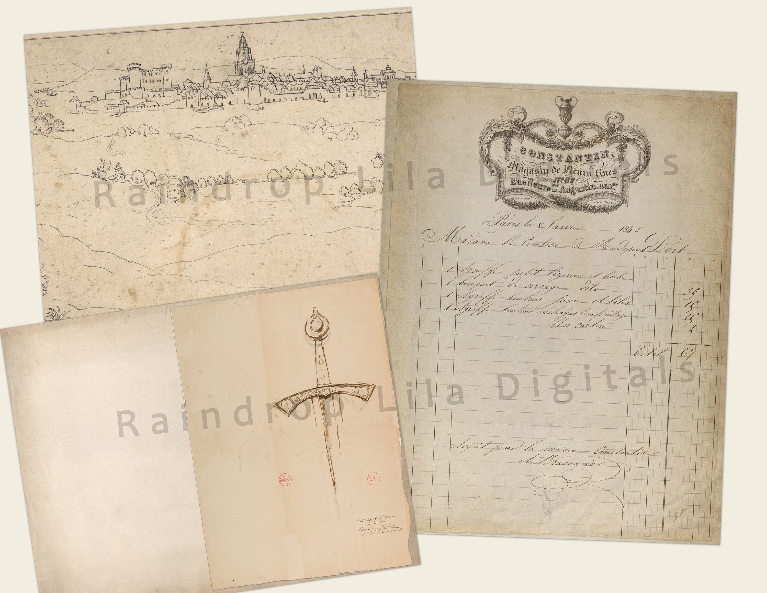 CASTLE CORE Layouts -digital Medieval Kit - Junk Journal Printable - Etsy